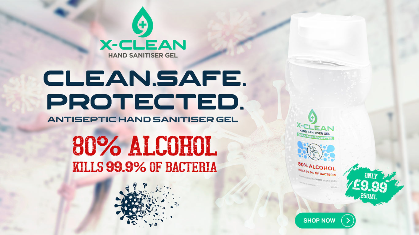X-clean hand sanitizer web banner – X-POLE